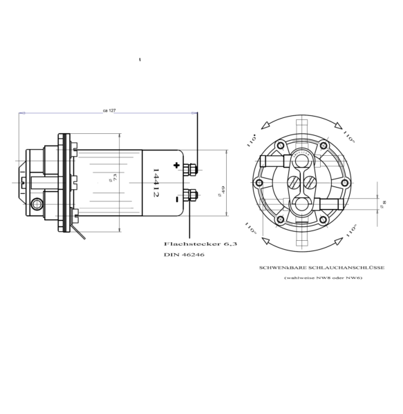 Fuel pump Hardi 12V 100L/0.2 bar 14412