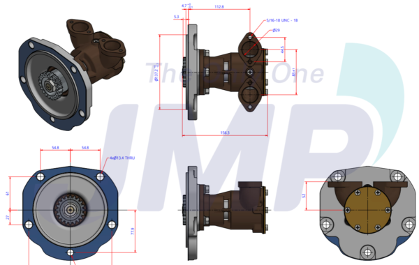 Impeller pump Detroit Diesel 253, 353, 453, 471 marine Cooling water pump