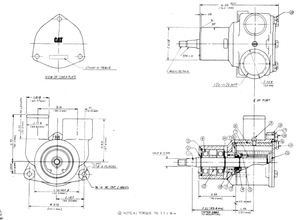 Impeller pump Caterpillar 3208 Cooling water pump - AB Marine service