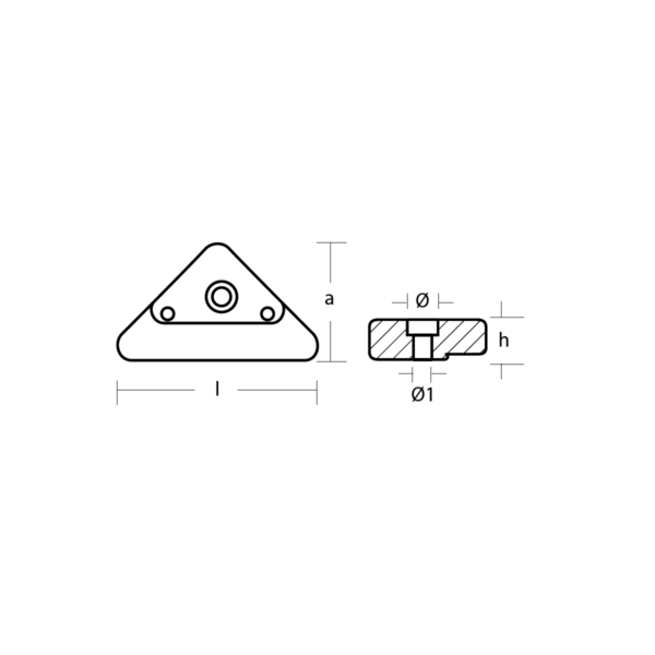 Volvo Penta triangle anode plate, Zinc - AB Marine service