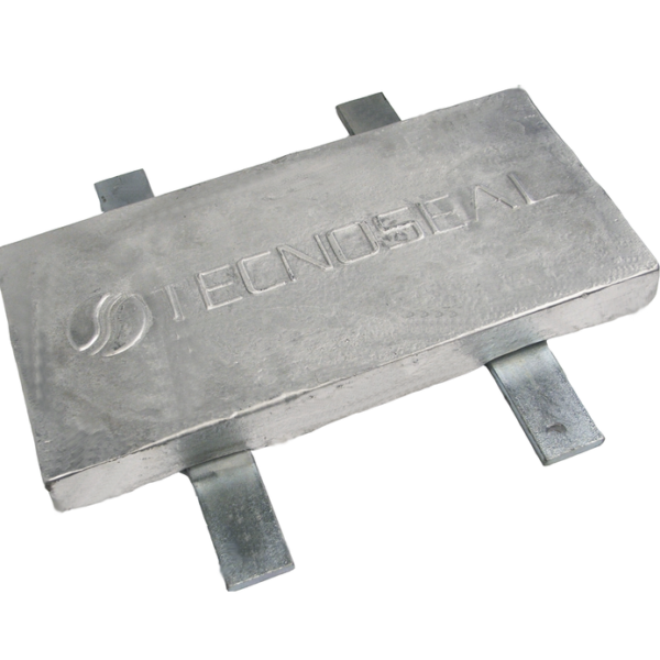 Weld on square anode 10kg with 2 straps, Zinc