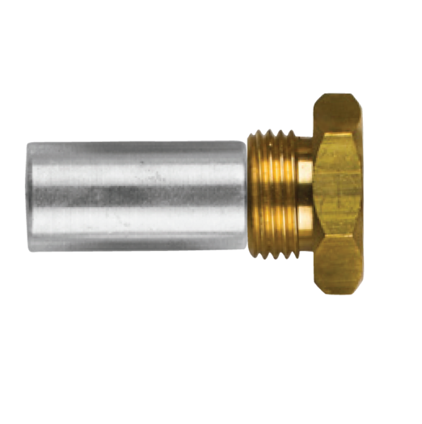 Lombardini pencil anode Ø15 L.30 complete with plug 18X1,5 Zinc + Brass