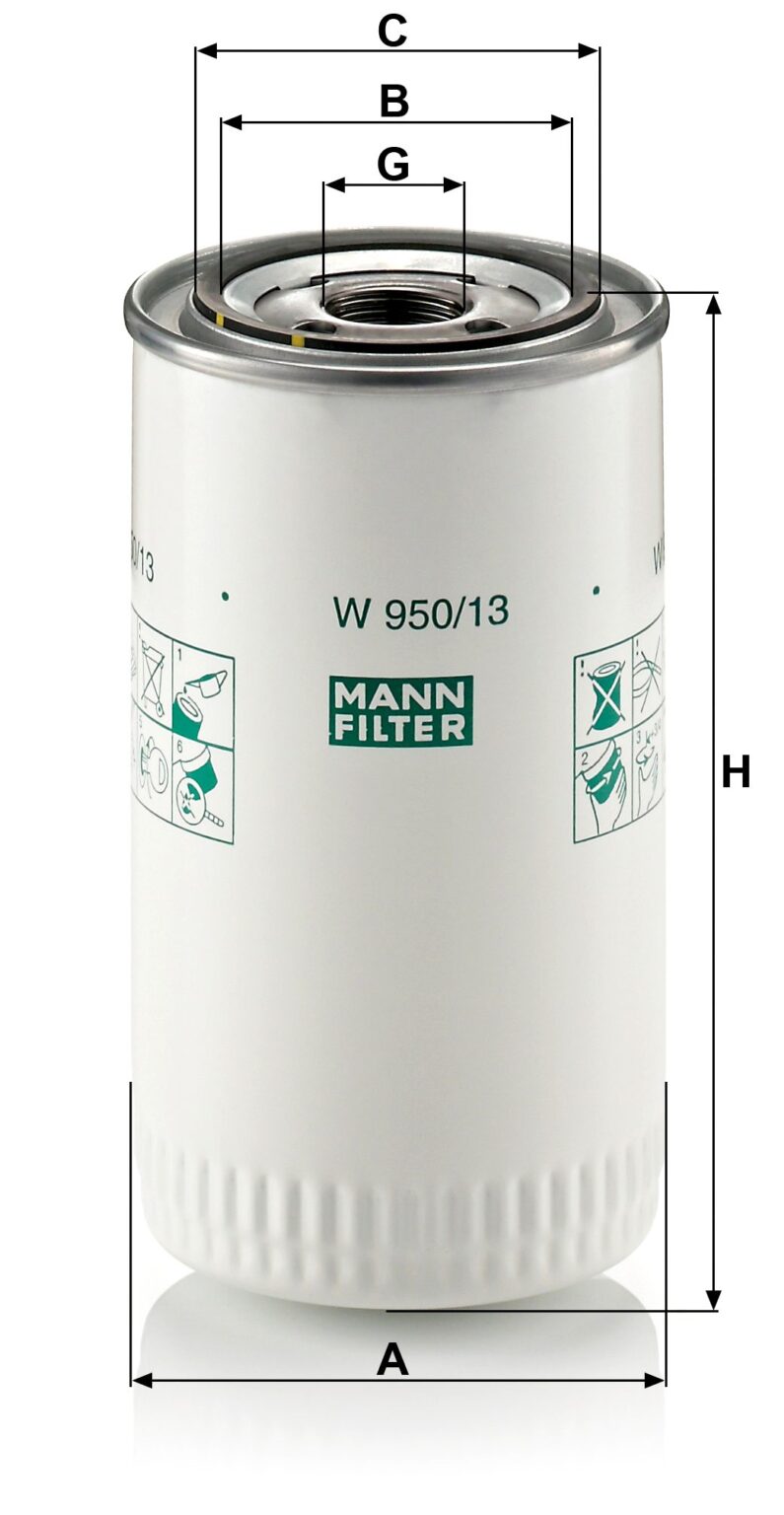 Oil filter Volvo Penta KAD42 423135 MANN